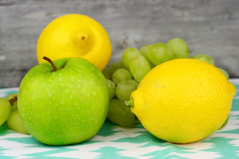 Lemons and Apple with Blossoms Stock Image - Image of water, lemon ...