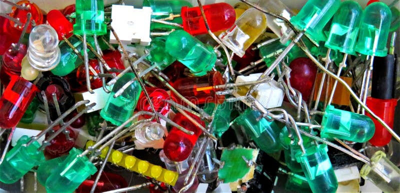 Closeup Shot of Light-emitting Diodes of Different Colors Stock Image ...