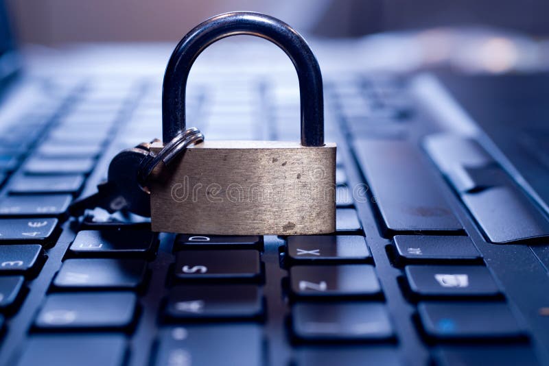 Closeup Shot of a Lock with Keys on a Computer Keyboard - Internet ...