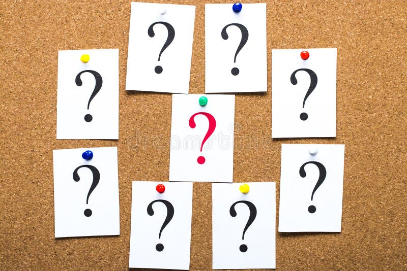 Closeup Shot of a Lot of Paper with Question Mark Stock Photo - Image ...
