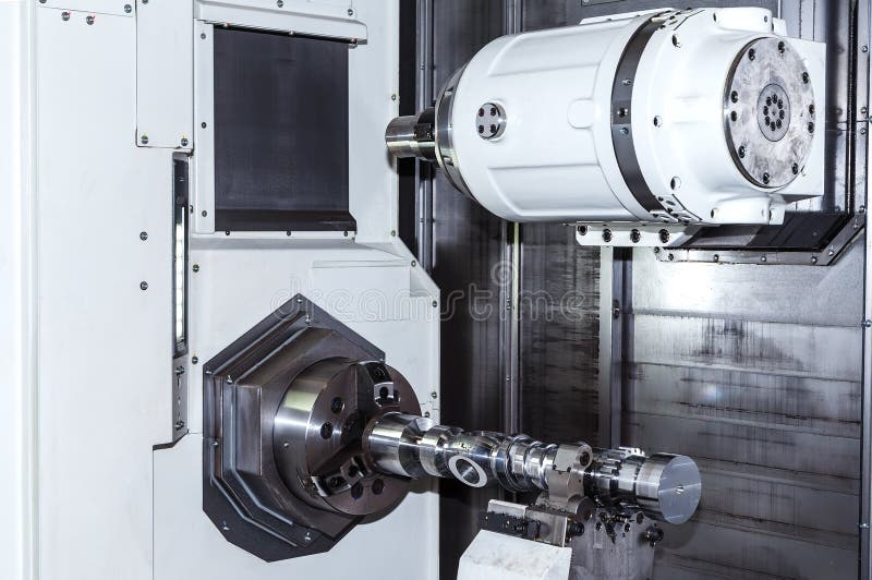 Closeup Shot of Machine Tool in Factory Hall. Stock Image - Image of ...