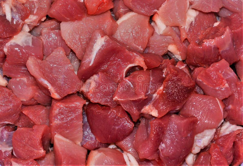Small Pieces of Fresh Lamb Mutton Meat Stock Image - Image of meat ...