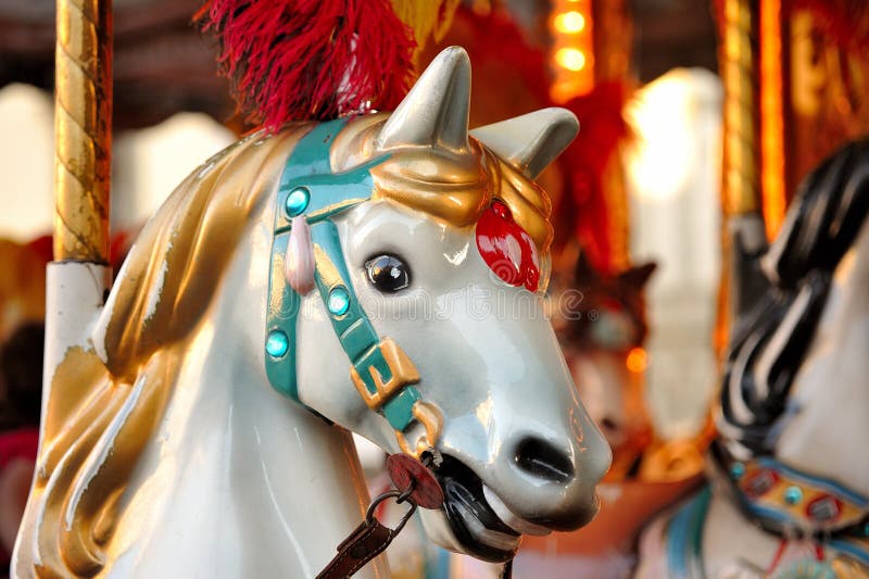Closeup Shot of a Merry-go-round Horse Stock Image - Image of outdoors ...