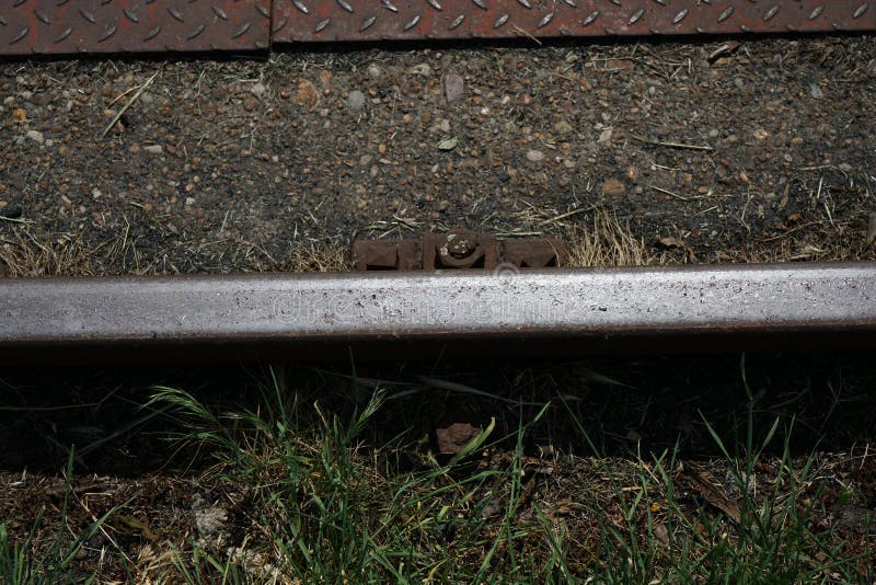 Metal Rails Buried in the Sand. Jordan, Wadi RAM Desert Stock Image ...