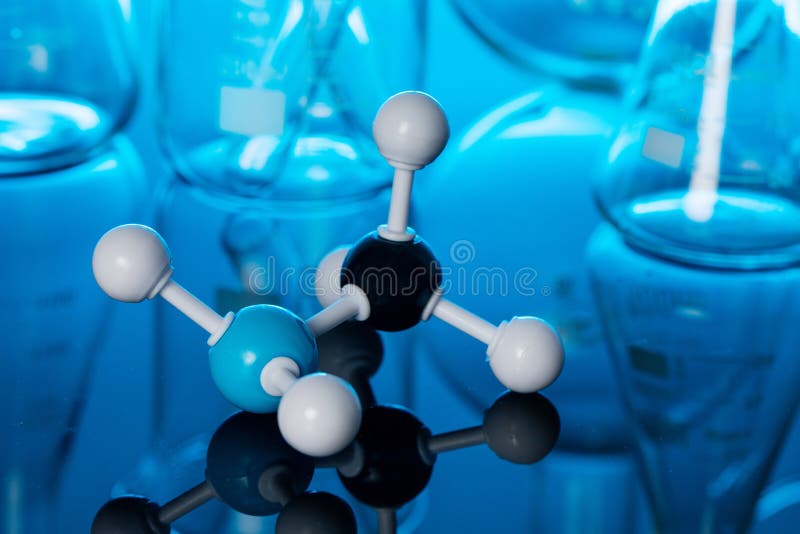 Closeup Shot of a Molecule Structure on a Lab Table Stock Image - Image ...