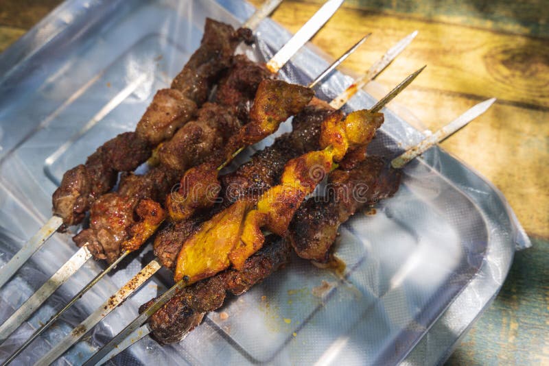 Closeup Shot of the Mutton Barbeque Stock Photo - Image of white, smoke ...