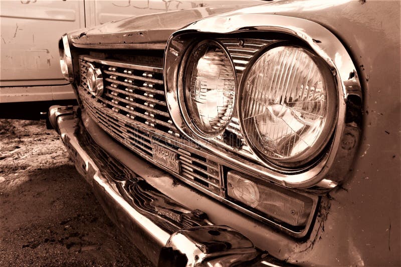 Closeup Shot of an Old Classic Car Headlights Stock Photo - Image of ...