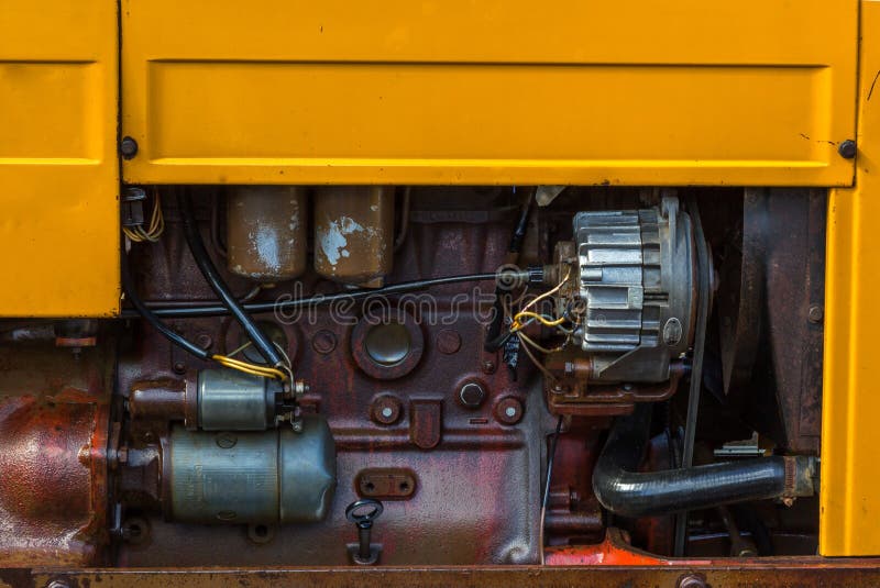 Closeup Shot of an Old Farm Tractor Engine Stock Image - Image of work ...