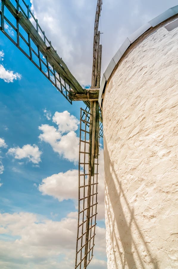 Closeup Shot of Old White Windmill Stock Photo - Image of heaven ...