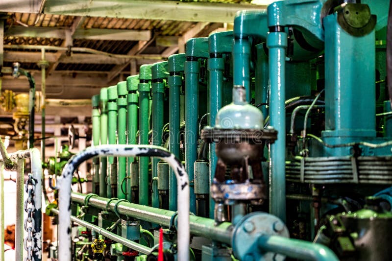Closeup Shot of One Side of Ship Engine Stock Image - Image of boat ...