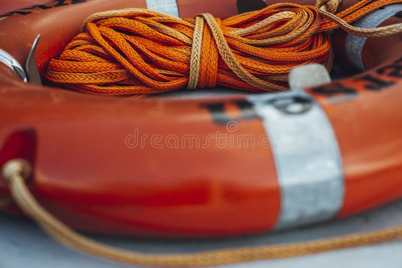 Life Ring and Rope stock image. Image of twisted, steel - 14915297
