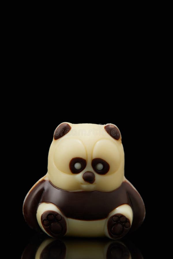 Panda Shaped Shortbread Cookies with Chocolate Icing Stock Image ...