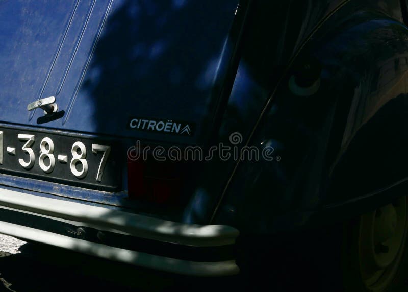 Closeup Shot of a Part of Blue Citroen 2 CV Car in a Shadow Editorial ...