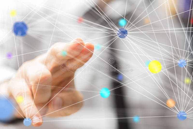 Closeup Shot of a Person Presenting a Virtual Projection of a Colorful ...