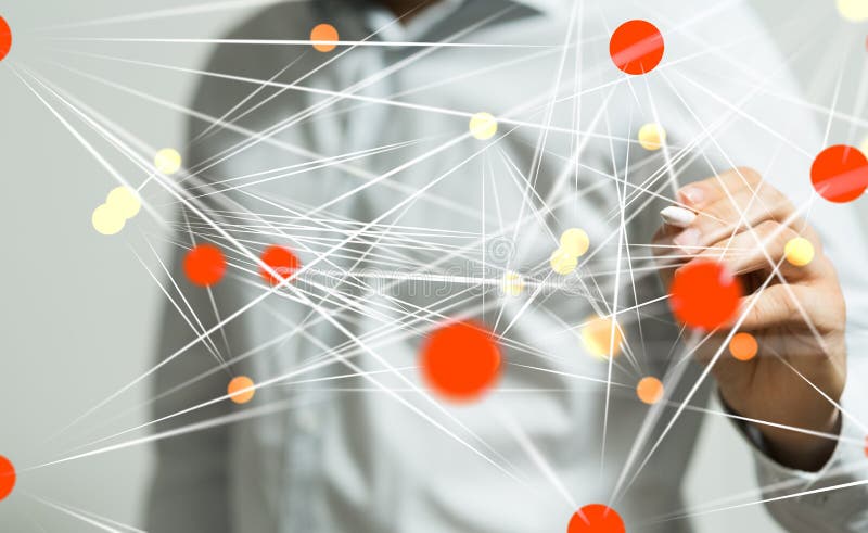 Closeup Shot of a Person Presenting the Virtual Projection of a Digital ...