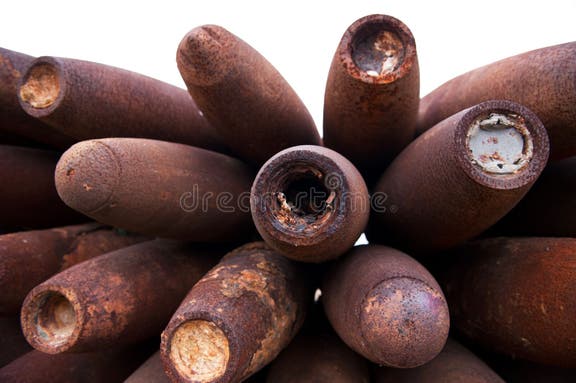 Closeup Shot of a Pile of Old Unexploded Bombs. Stock Photo - Image of ...
