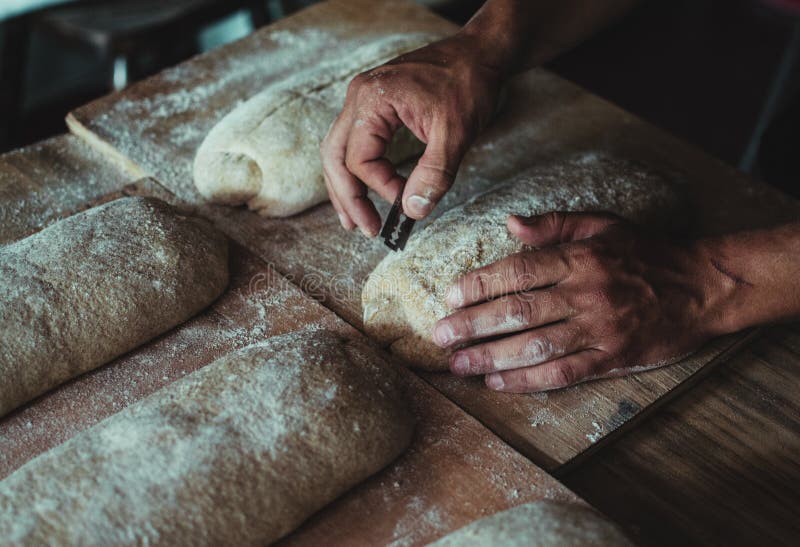 Closeup Shot of the Process of Making Bread Stock Image - Image of ...