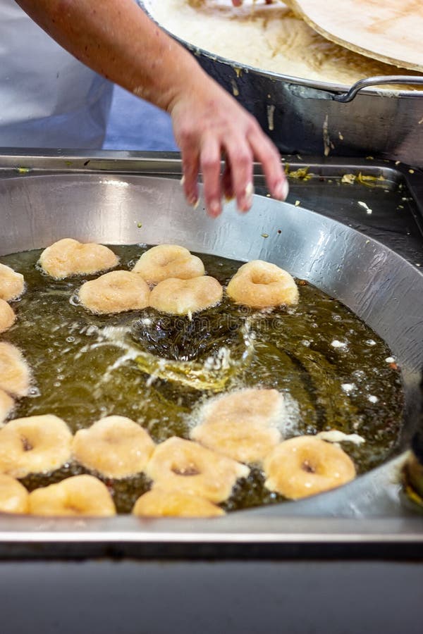 Closeup Shot of the Process of Making Doughnut or Donuts Stock Photo ...