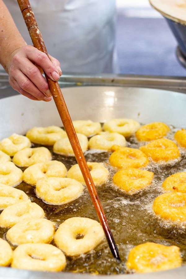Closeup Shot of the Process of Making Doughnut or Donuts Stock Image ...