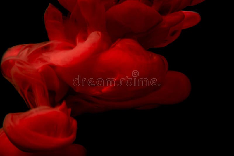 Closeup Shot of Red Smoke on a Black Isolated Background Stock Image ...