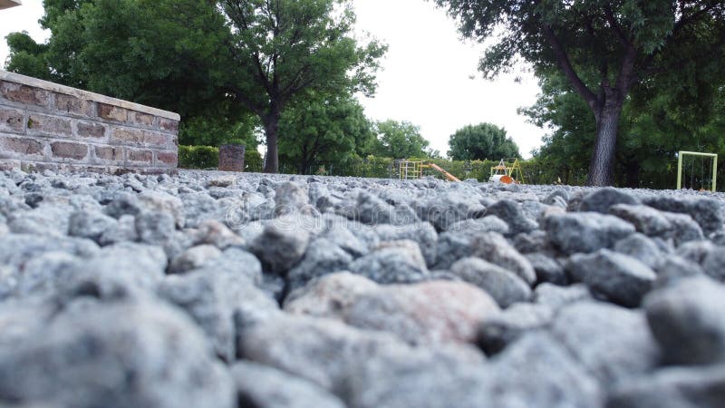 Closeup Shot of a Rock Path Leading To the Playground Stock Photo ...