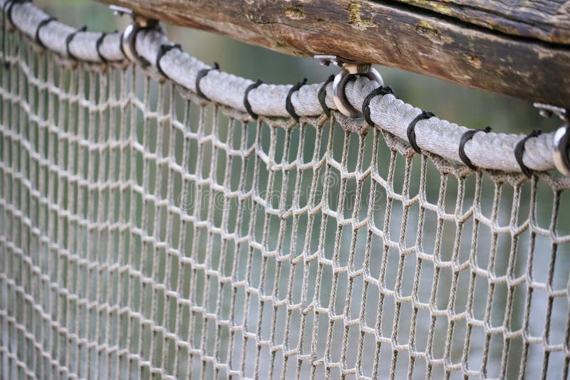 Closeup Shot of a Rope Railing for a Bridge Stock Photo - Image of ...