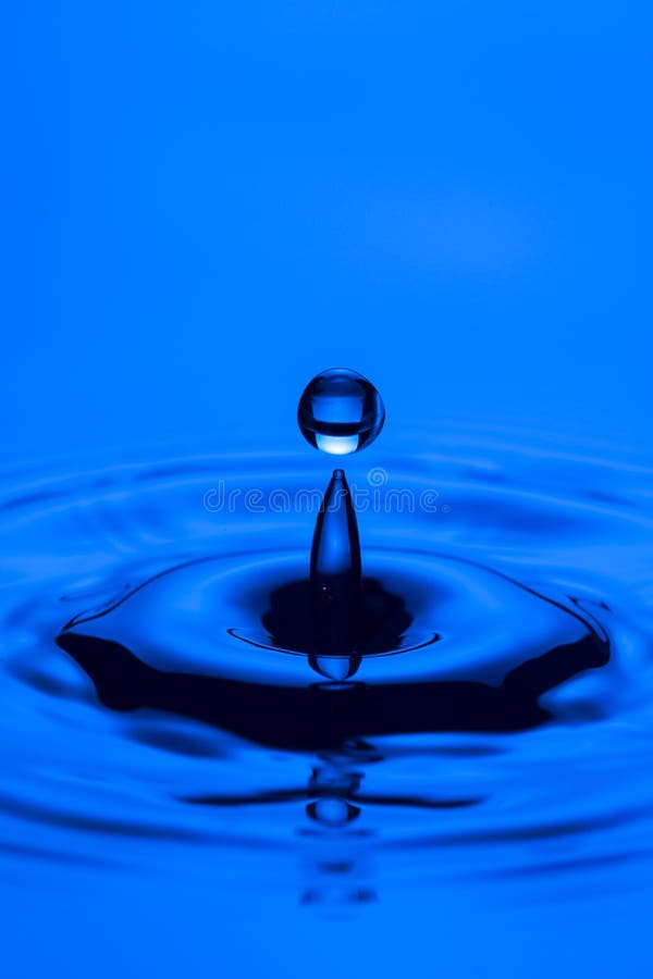 Closeup Shot of Round Water Splash Separated from Stem and Falling with ...