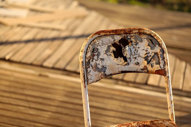 The Old Rusty Chair and the Fantastic View Stock Photo - Image of cliff ...