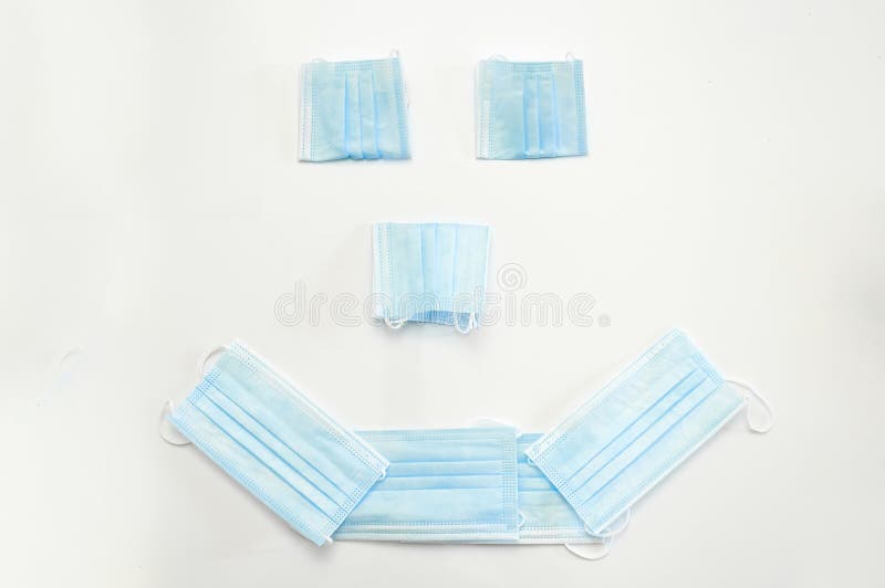 Closeup Shot of Sanitary Masks Forming a Smiling Face Stock Image ...