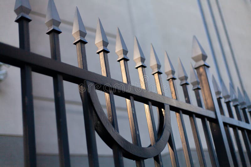 Closeup Shot of Sharp Spikes on a Gate Stock Image - Image of fence ...