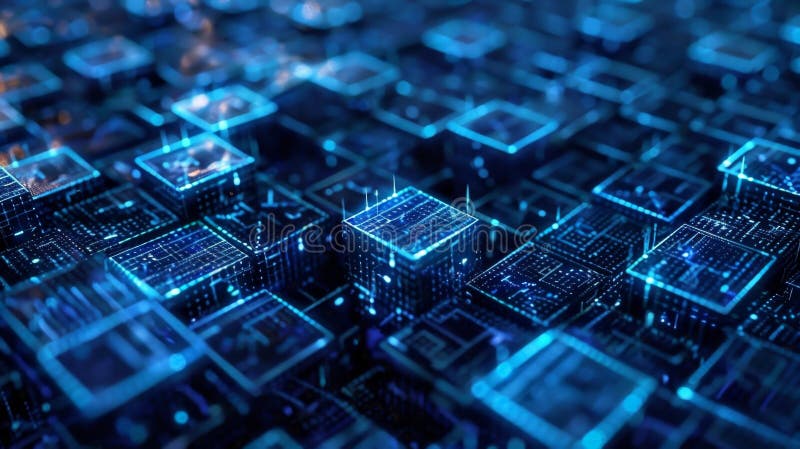 A Closeup Shot Shows a Collection of Data Blocks Each with Unique ...