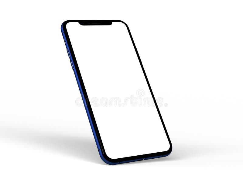 Closeup Shot of a Smartphone with a Plain White Screen and a Blue Case ...