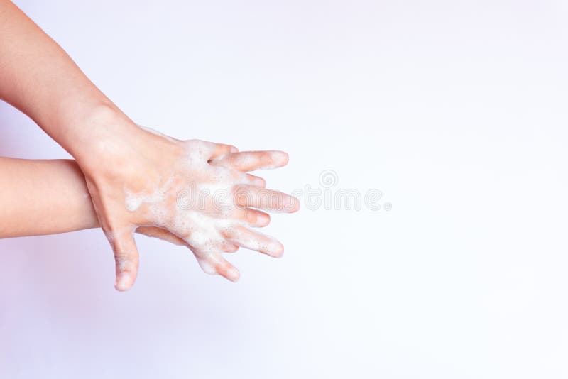Closeup Shot of Soapy Washing Hands Stock Image - Image of finger ...