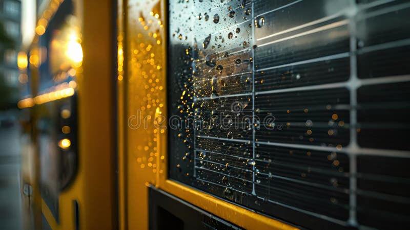 A Closeup Shot of the Solar Panel on Top of a Vending Machine Capturing ...