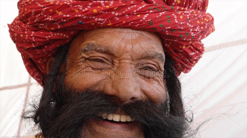 Closeup Shot of a South Asian Old Man with a Long Beard Smiling Stock ...