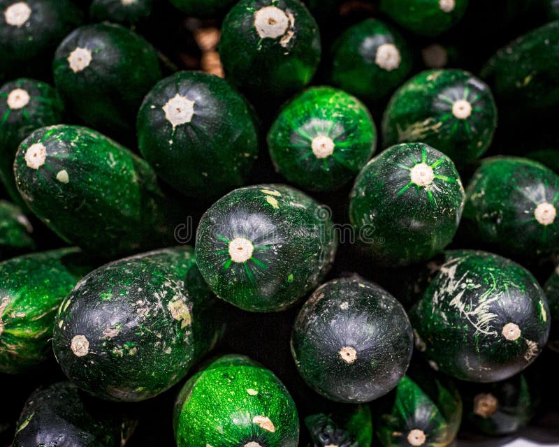 Closeup Shot of Stacked Courgettes. Stock Image - Image of natural ...