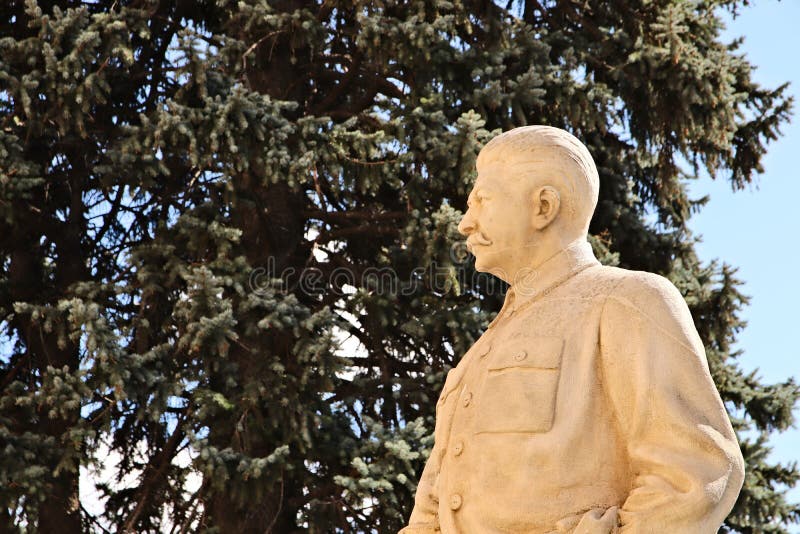 Statue of Iosif Stalin with Lifted Right Hand, Isolated. Stock Image ...