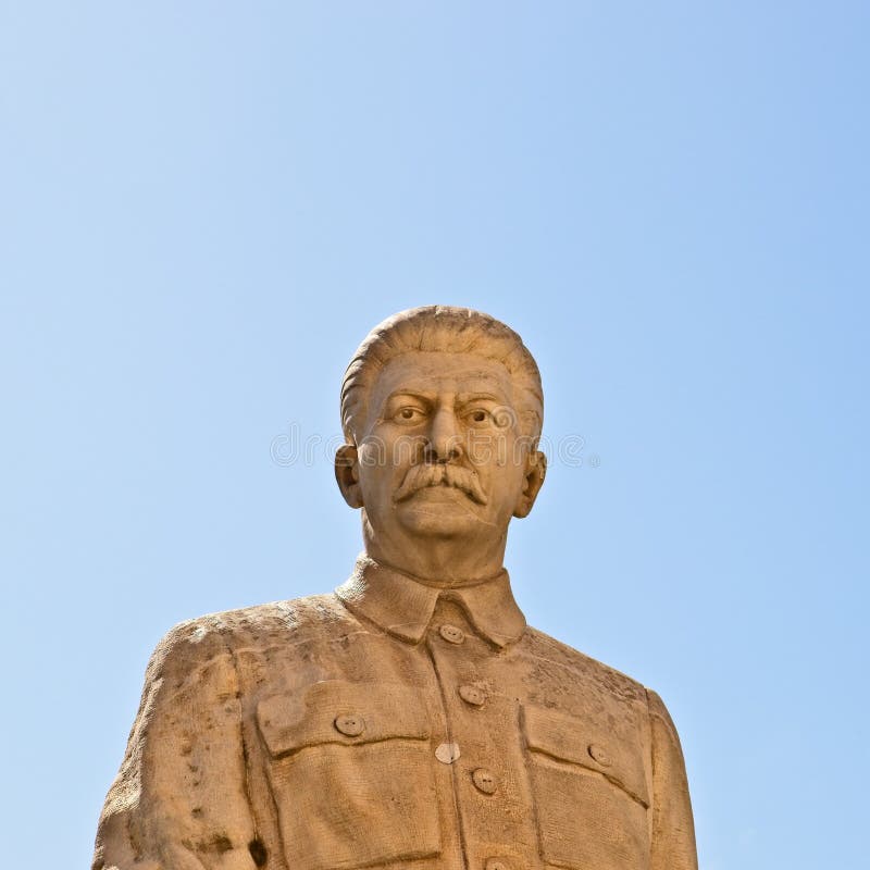 Statue of Iosif Stalin with Lifted Right Hand, Isolated. Stock Image ...