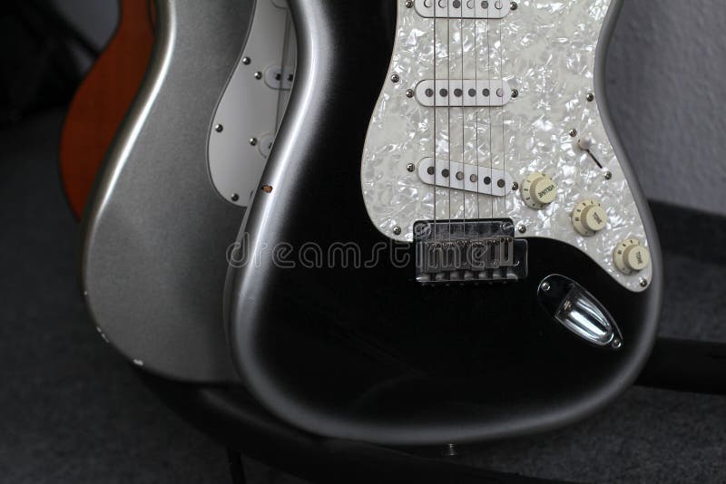 Closeup Shot of Stringed Musical Instruments Guitars Stock Image ...
