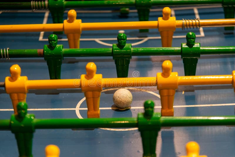 Closeup Shot of Table Football Players Stock Image - Image of ball ...