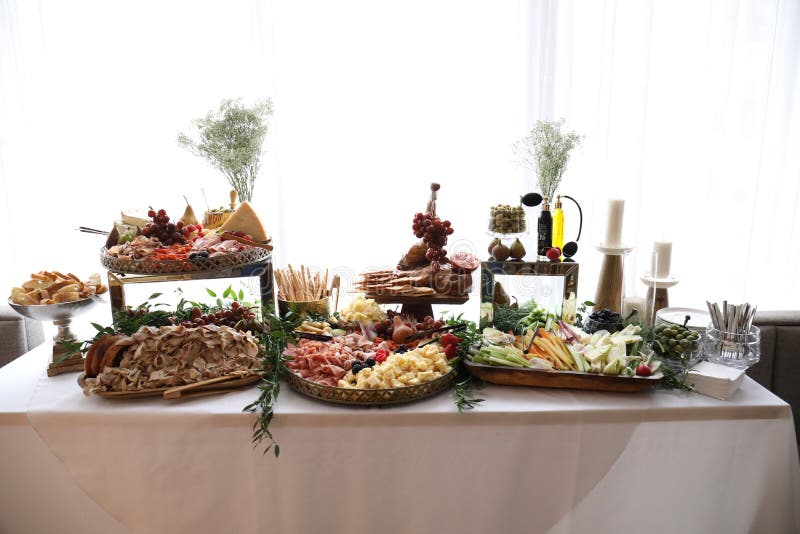 Closeup Shot of a Table with Many Different Types of Meals in it Stock ...