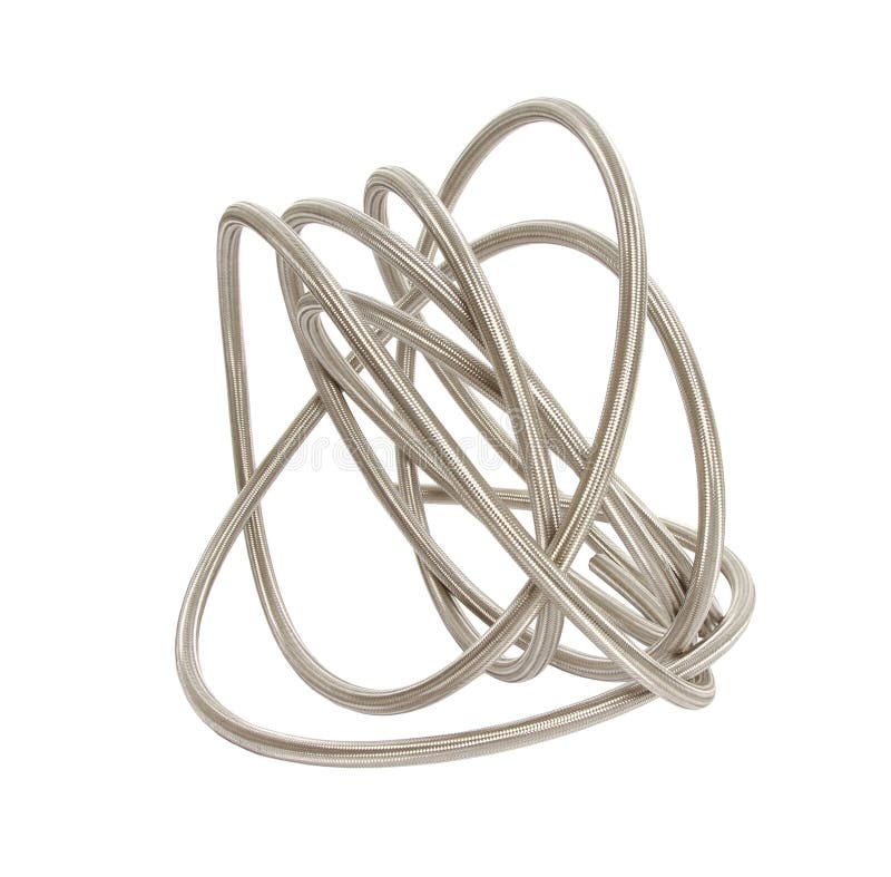 Closeup Shot of a Tangled Metal Wire on a White Background Stock Photo ...