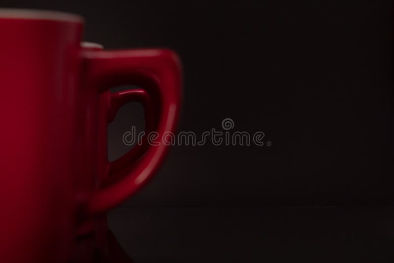 Closeup Shot Three Red Cups Different Sizes Black Background Stock ...