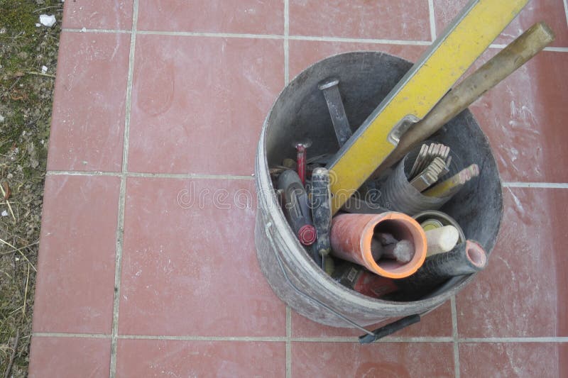 Closeup Shot of the Tools for House Repairing in a Bucket Stock Photo ...