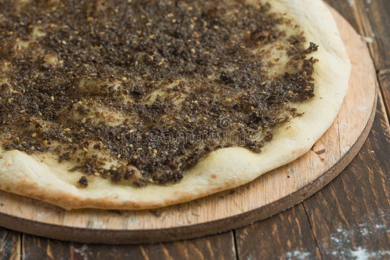 Closeup Shot of Traditional Middle Eastern Zaatar Bread Stock Image ...