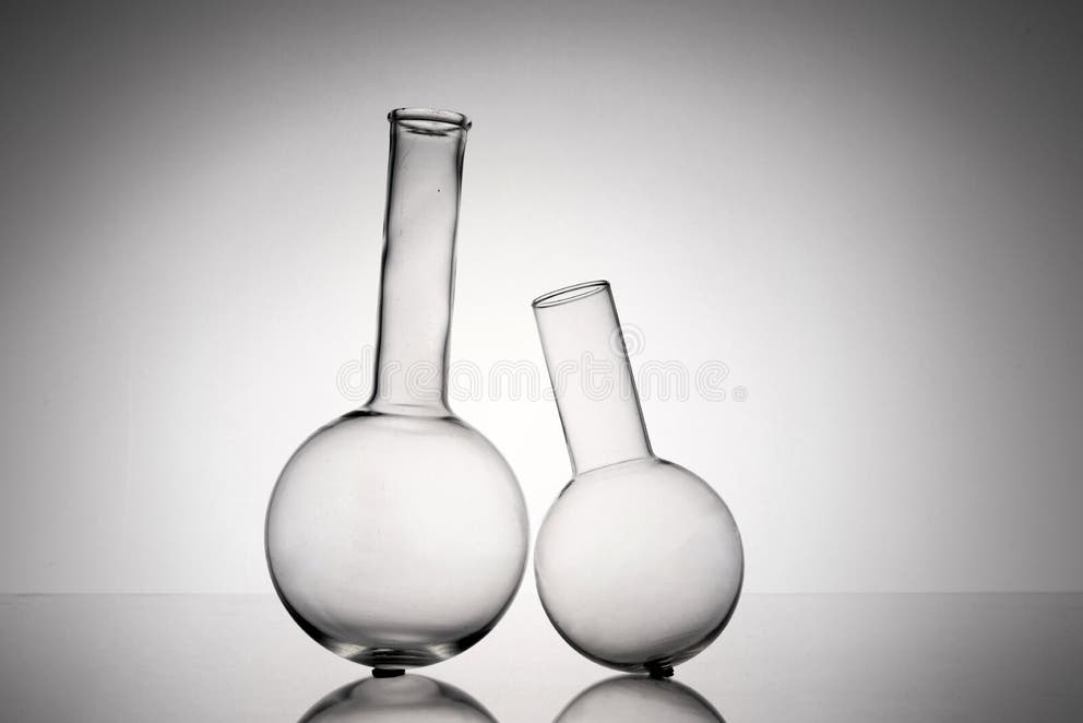 Closeup Shot of Transparent Lab Flasks Stock Image - Image of medical ...