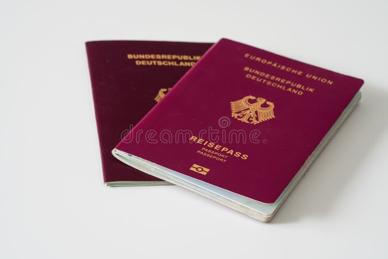 Closeup Shot of Two German Passports on White Background Stock Image ...
