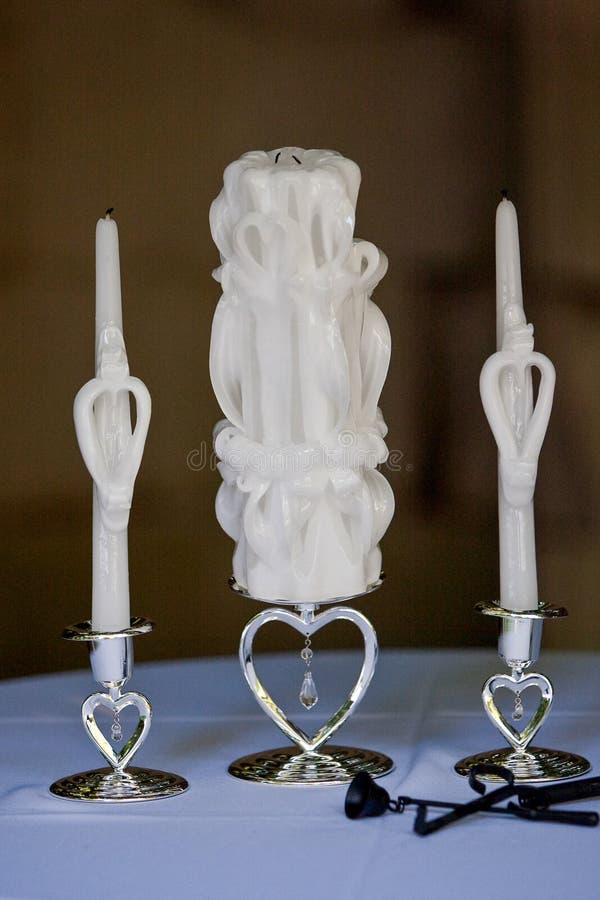 Closeup Shot of a Unity Candle on a Table Stock Image - Image of color ...