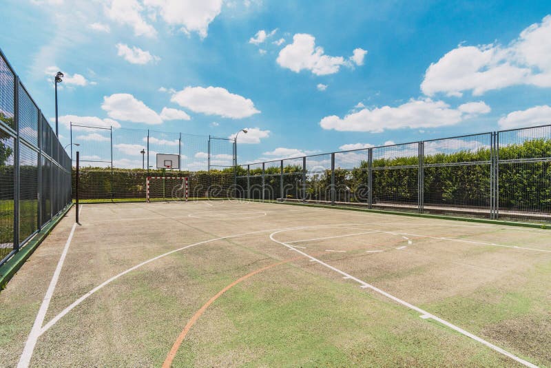 Universal Sports Ground, Aerial View. Game Sports Volleyball, Football ...