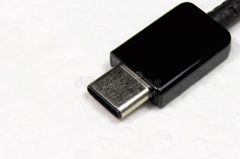 Closeup Shot of a USB Type C Plug on White Background Stock Image ...